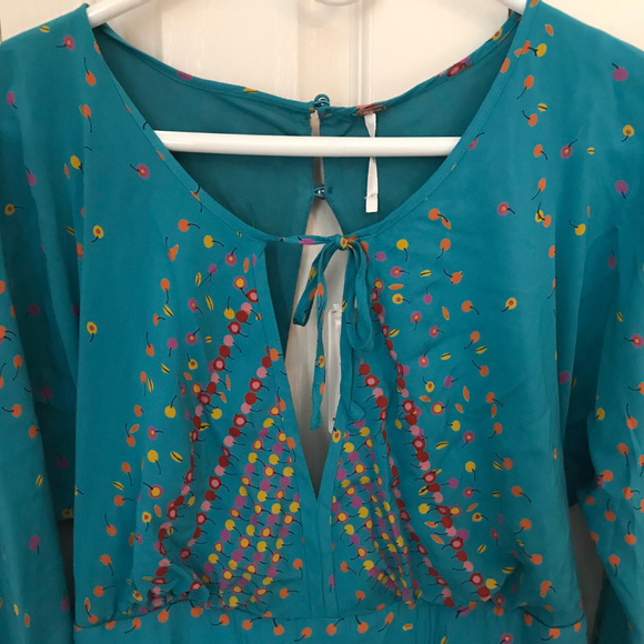 Free People | Dresses | Nwt Free People Coryn Mini Dress Dots Green Sz ...